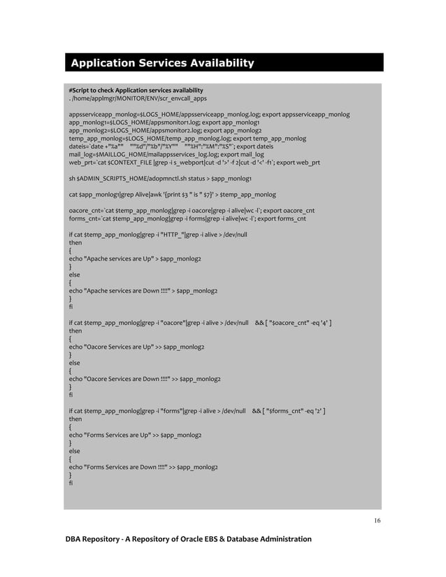Shell Scripts For Oracle Database And E Business Suitepdf