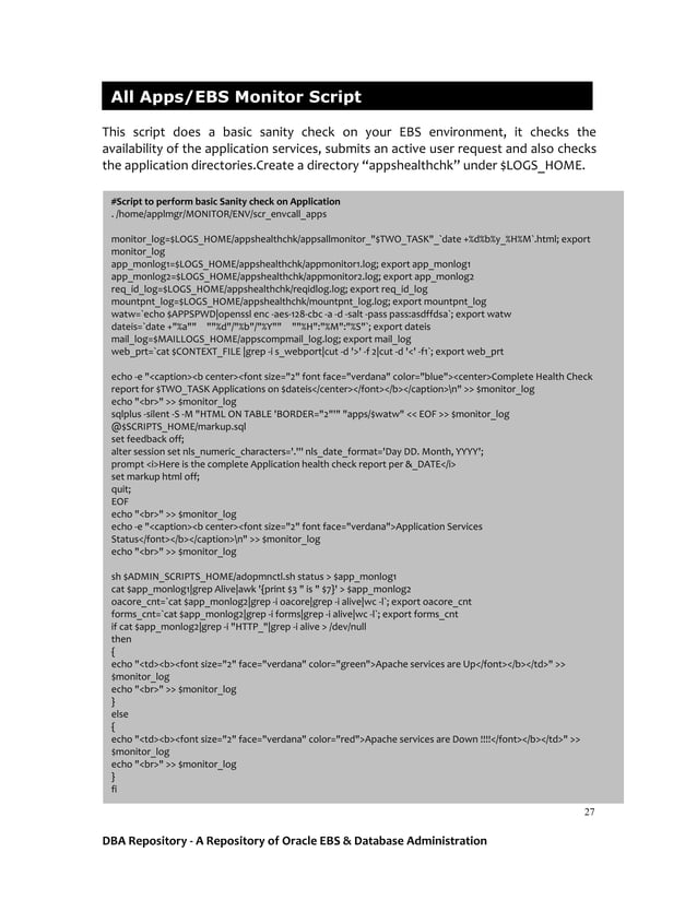 Shell Scripts For Oracle Database And E Business Suitepdf