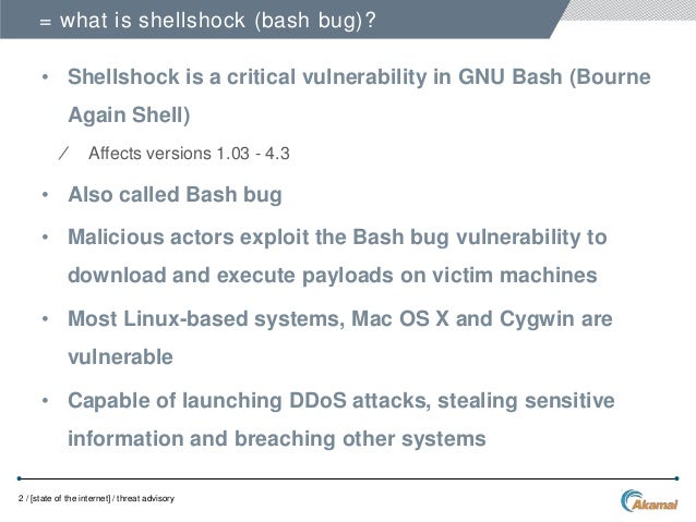 Shellshock Bash Bug Vulnerability Ddos Botnet Presentation Slideshow