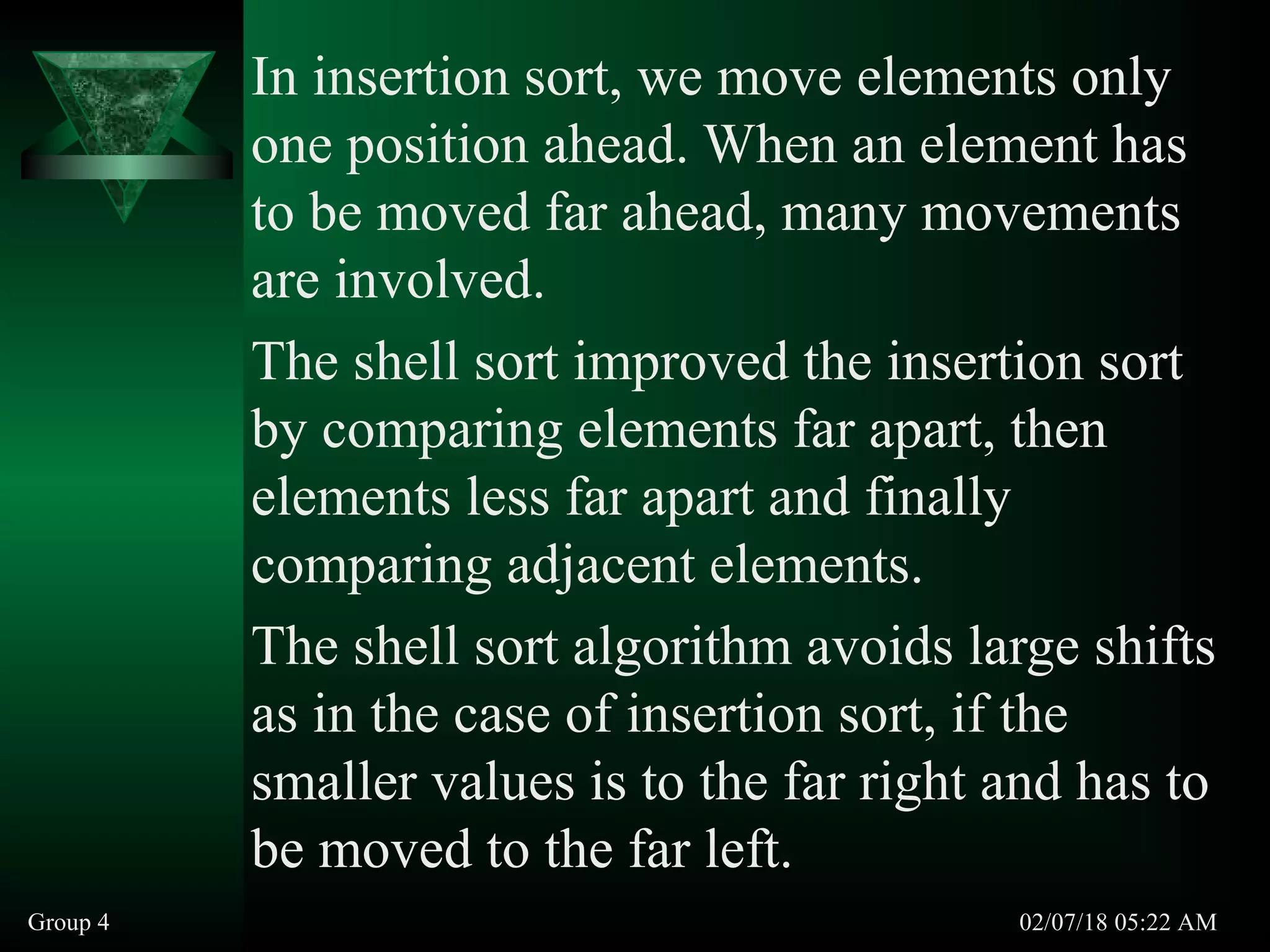 Shell sorting | PPT | Programming Languages | Computing