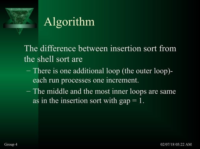 Shell sorting | PPT | Programming Languages | Computing