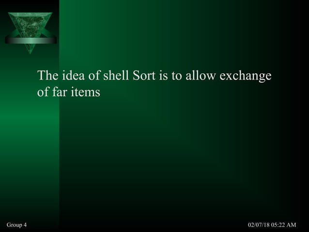Shell sorting | PPT | Programming Languages | Computing
