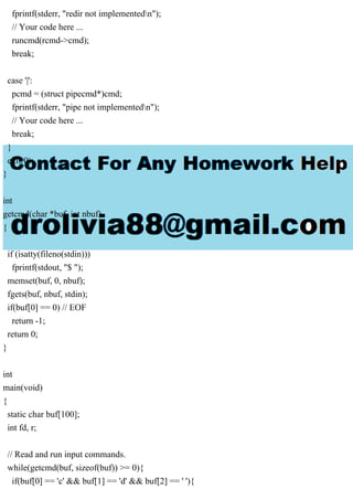 Shell to be modified#include stdlib.h #include unistd.h .pdf ...