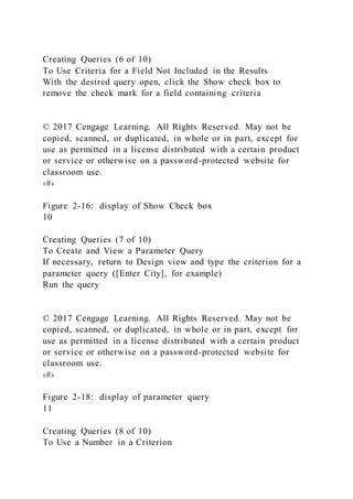 Shelly cashman microsoft access 2016 module 2 querying a dat | PDF