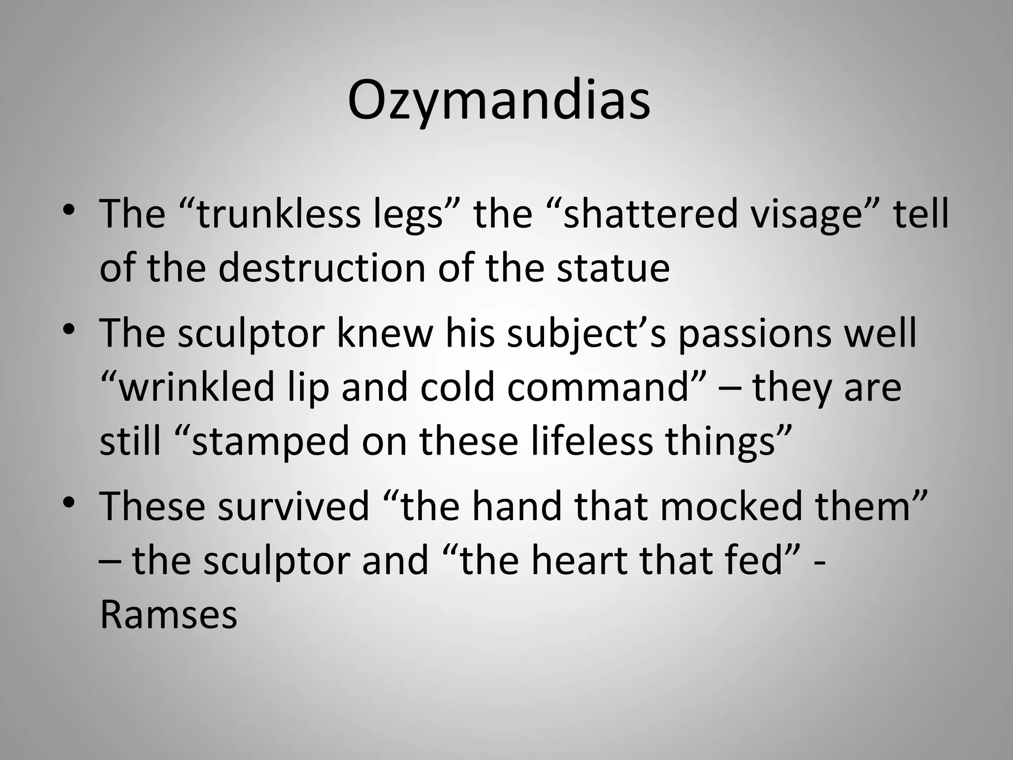 Ozymandias - in class notes | PPT