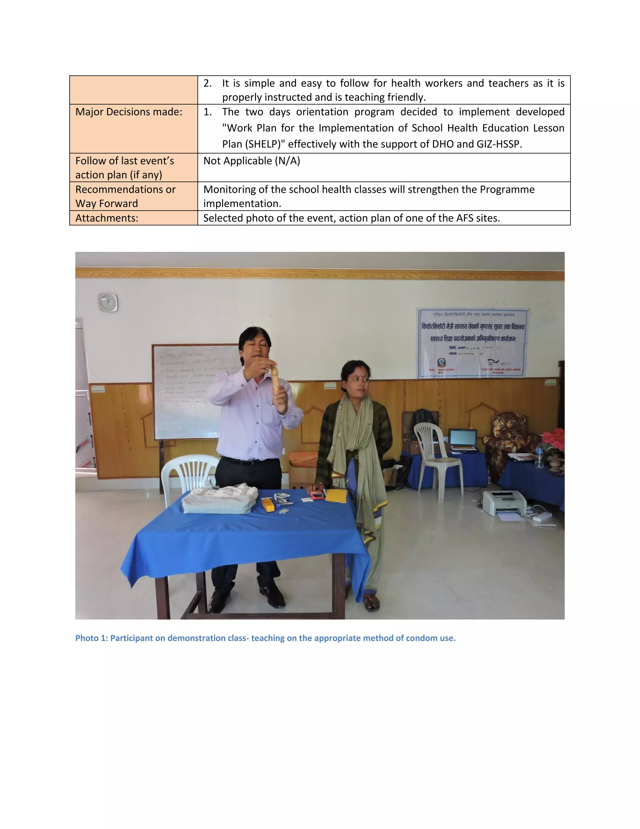 School Health Education Lesson Plan Report, Doti 2015_deepak | PDF