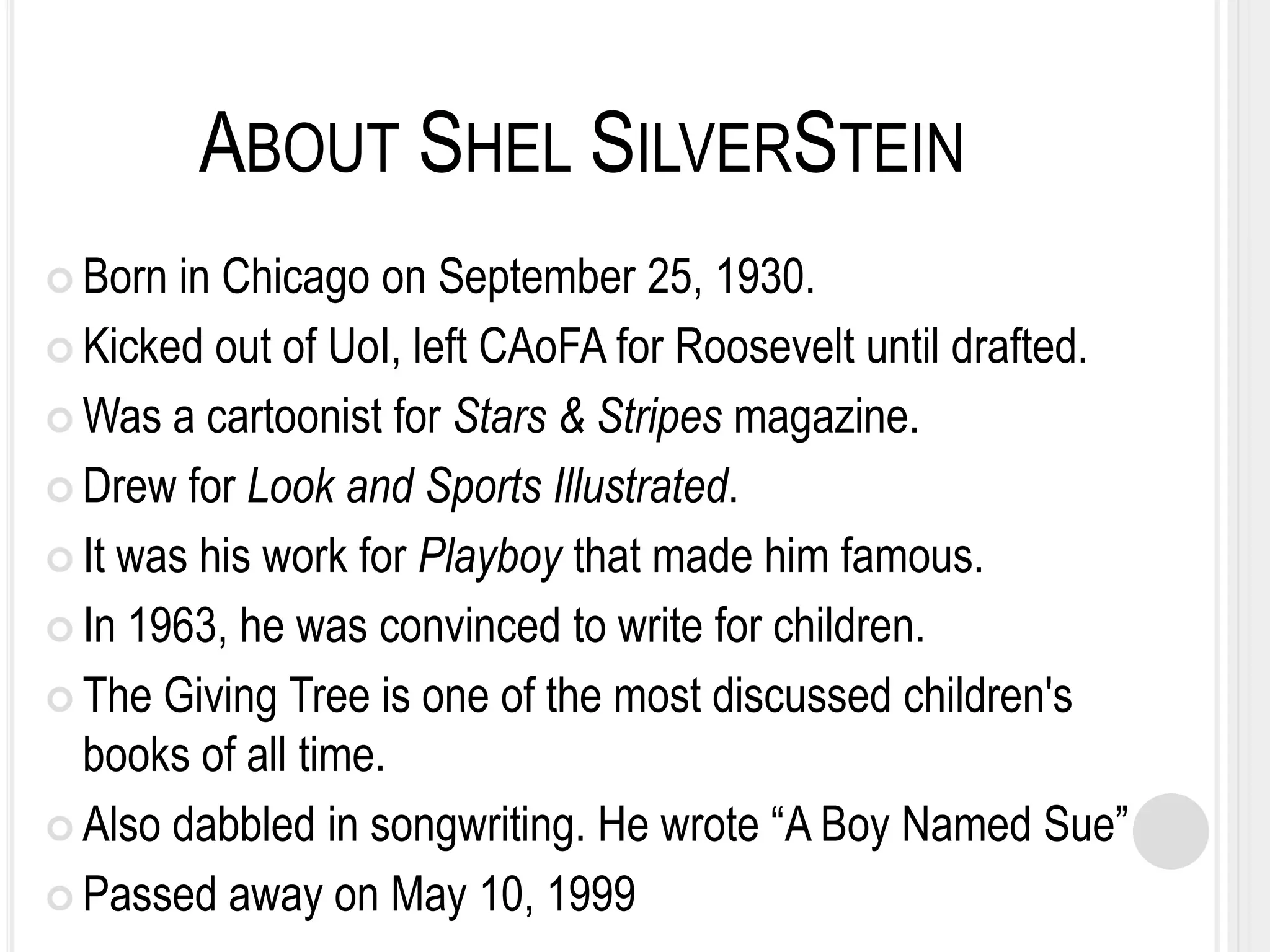 Shel silverstein | PPTX