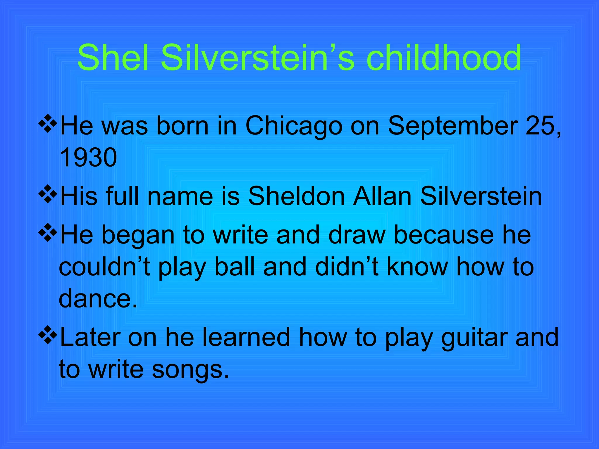 Shel Silverstein. Poetry | PPT | Free Download