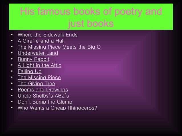 Shel Silverstein. Poetry | PPT