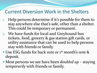 Shelter diversion | PPT