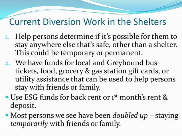 Shelter diversion | PPT