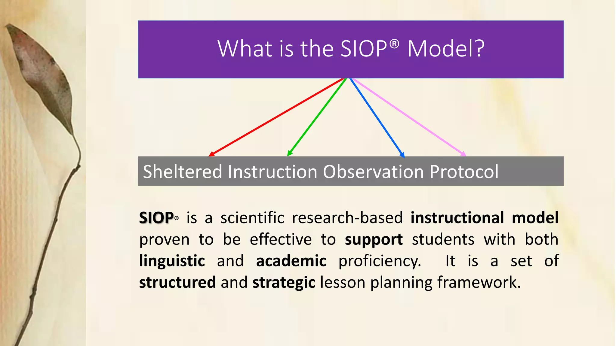 Sheltered instruction observation protocol | PPTX