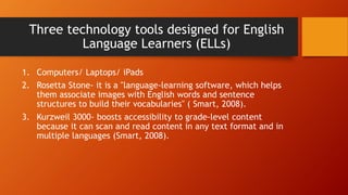 Sheltered instruction technology integration plan | PPT