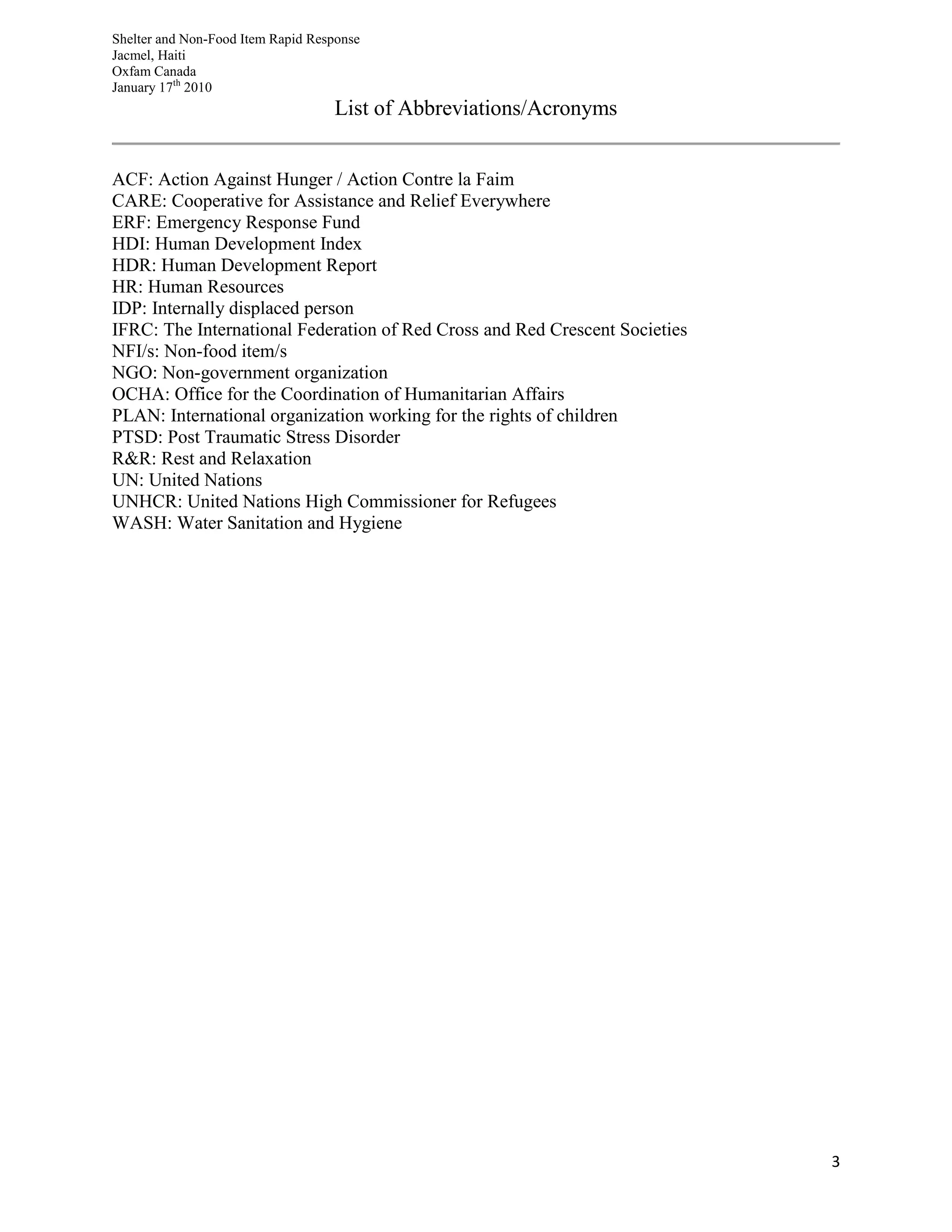 Shelter nfi oxfamproposal | DOCX