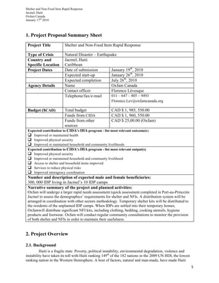 Shelter nfi oxfamproposal | DOCX