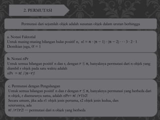 Shely wahyuni 1820206049 permutasi dan kombinasi | PPTX