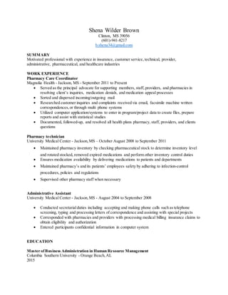 Shena brown resume | PDF
