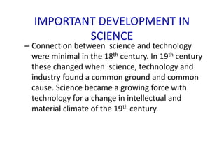 Development of Science in 18th to 19th century | PPTX