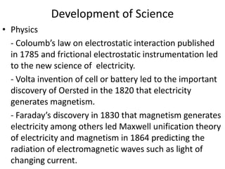 Development of Science in 18th to 19th century | PPTX