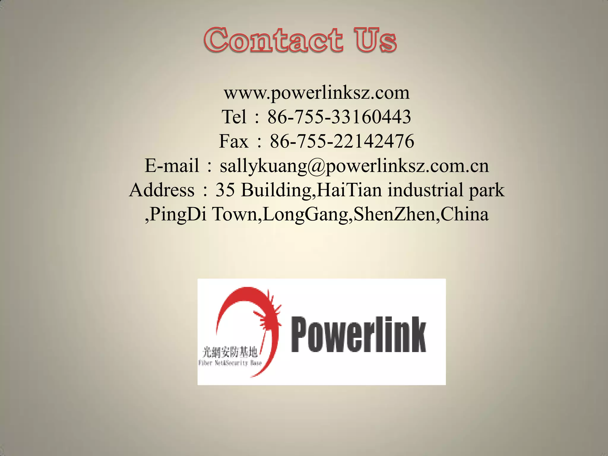 Shenzhen powerlink electronic technology fiber media converter | PDF