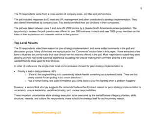Poll: Causes of Poor Strategy ImplementationStrategy Execution Poll And Comments | PDF