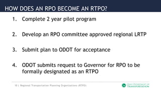 Creationg Regional Transportation Planning Organizations in Ohio | PPT