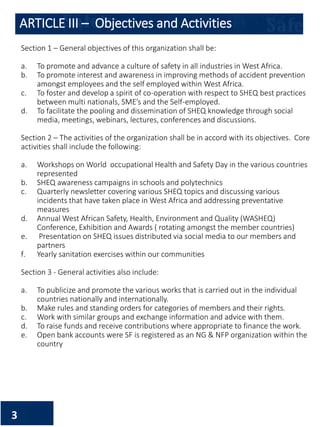 SHEQ Foundation Constitution | PDF