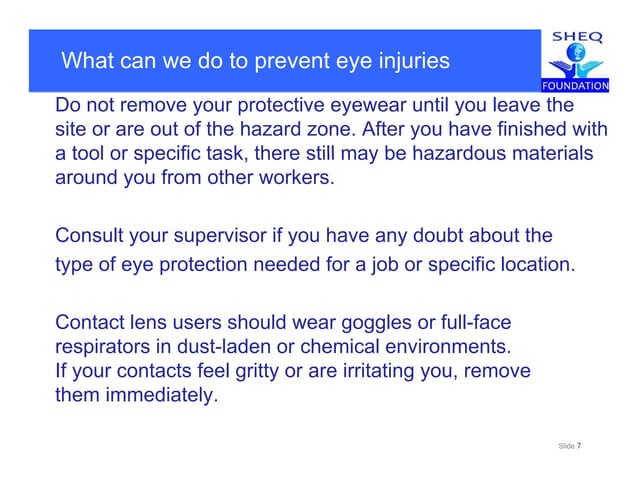 Sheq foundation eye safety | PPT