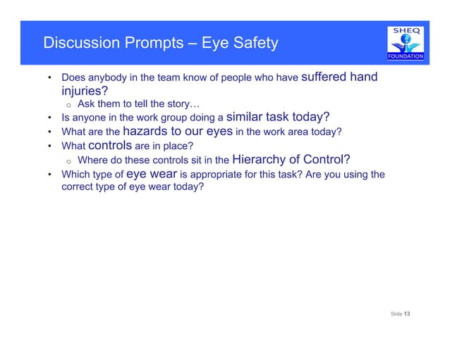 Sheq foundation eye safety | PPT