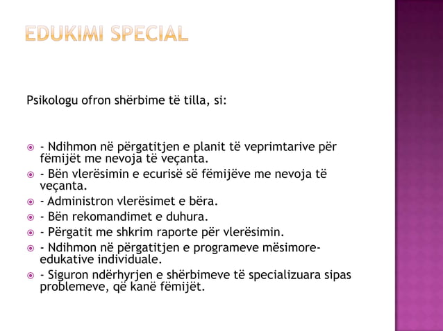 Sherbimi psikologjik ne shkolle | PPTX