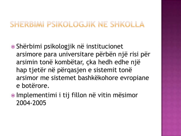 Sherbimi psikologjik ne shkolle | PPTX