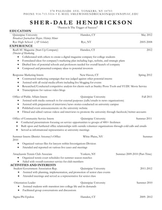Sherdale updated resume | DOC