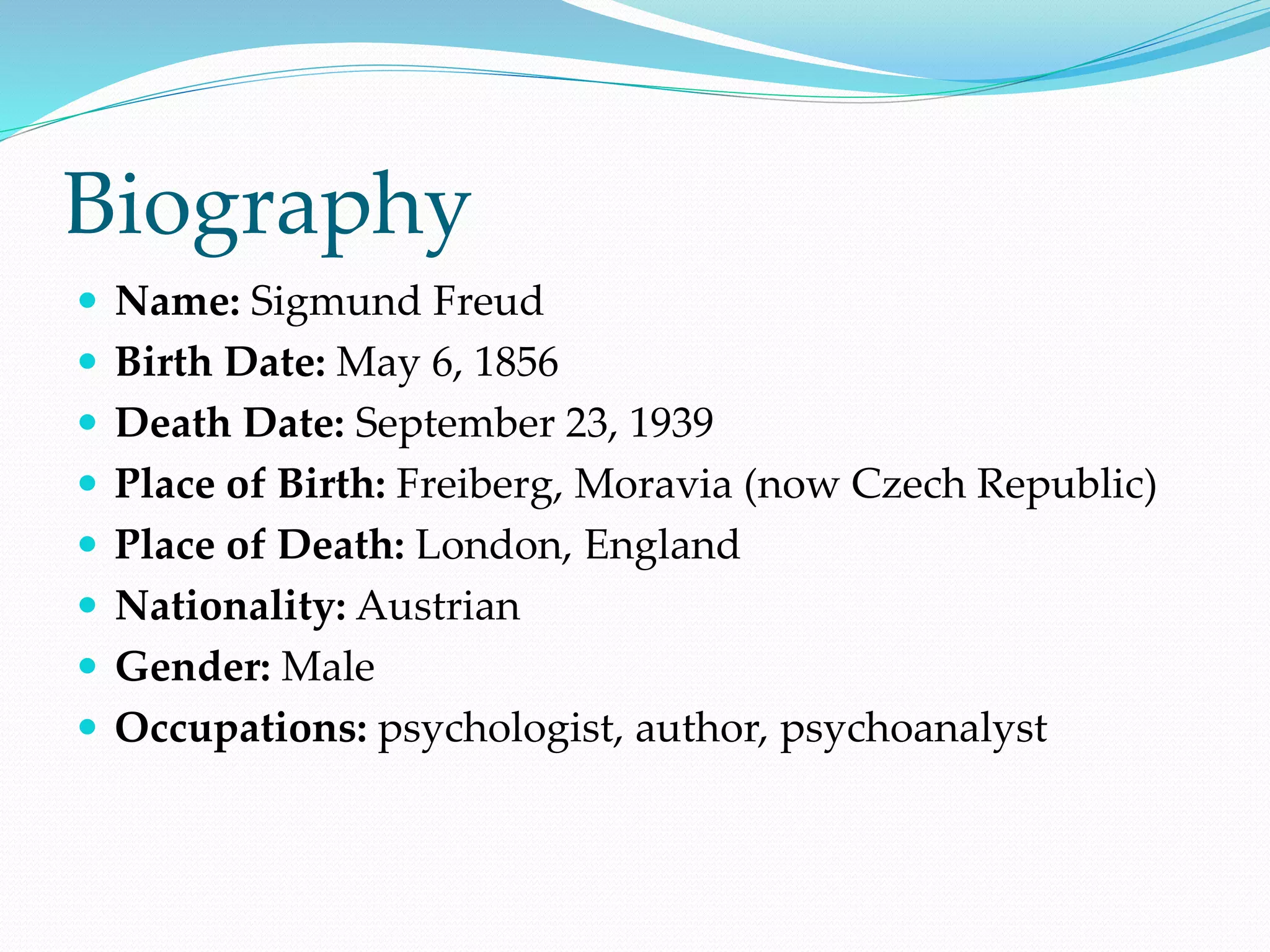 Sherhan Francis Sigmund Freud | PPTX