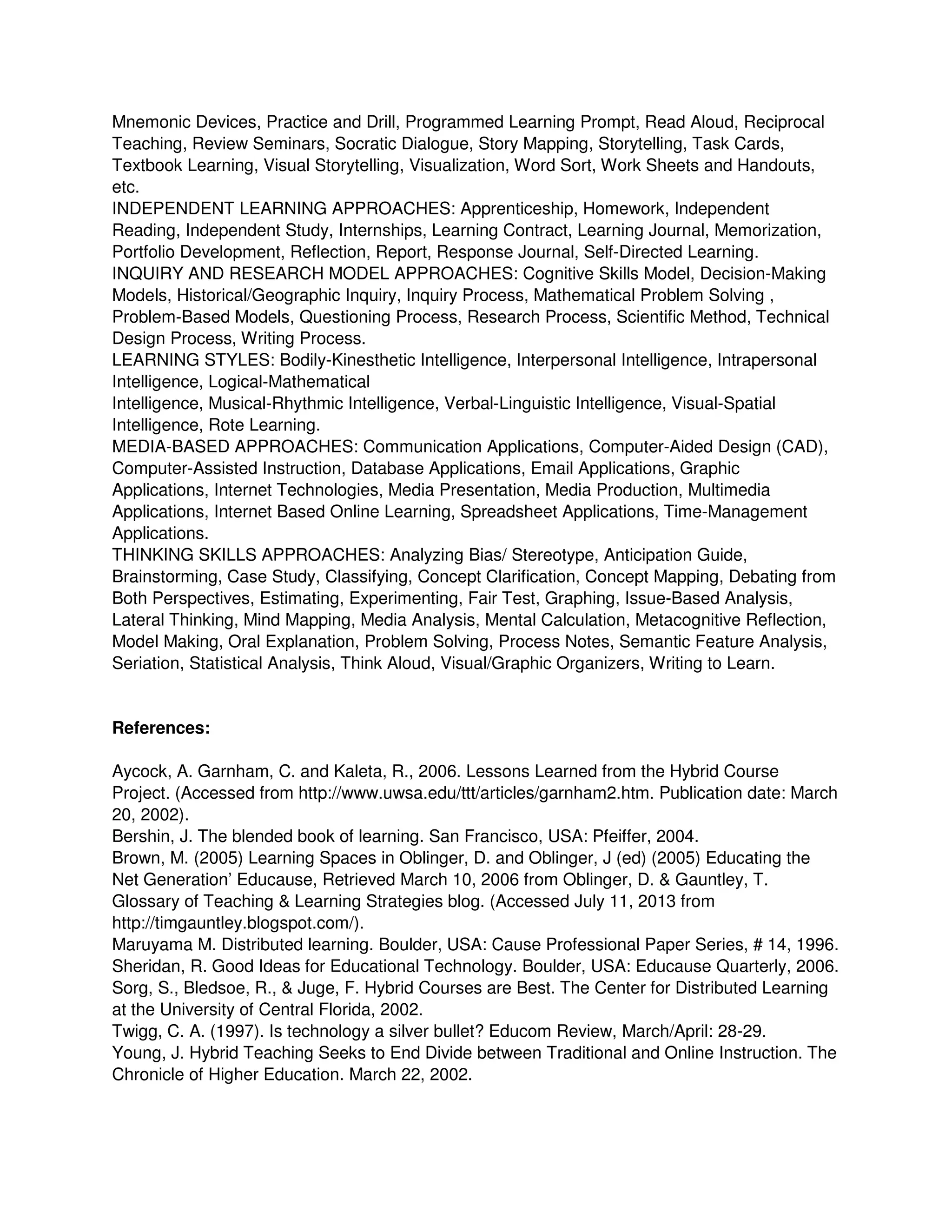 Blended and Hybrid Learning Methods | PDF