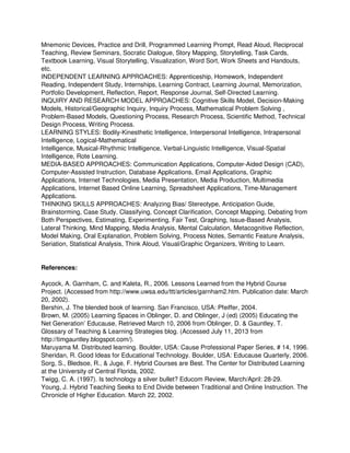 Blended and Hybrid Learning Methods | PDF