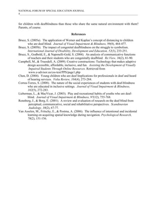 Sheriff, kathleen incidental learning for children with deafblindness ...