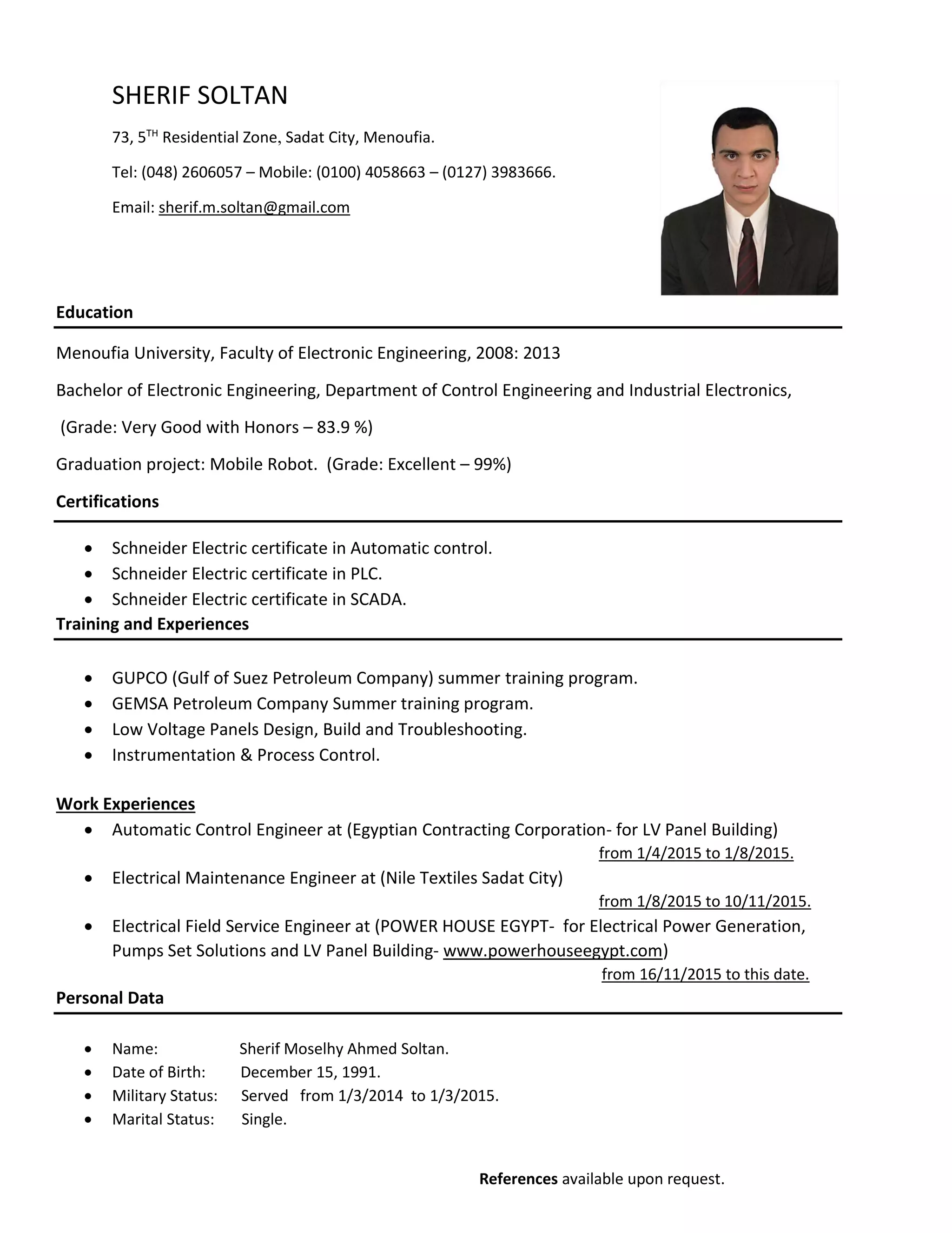 Sherif Soltan CV | PDF