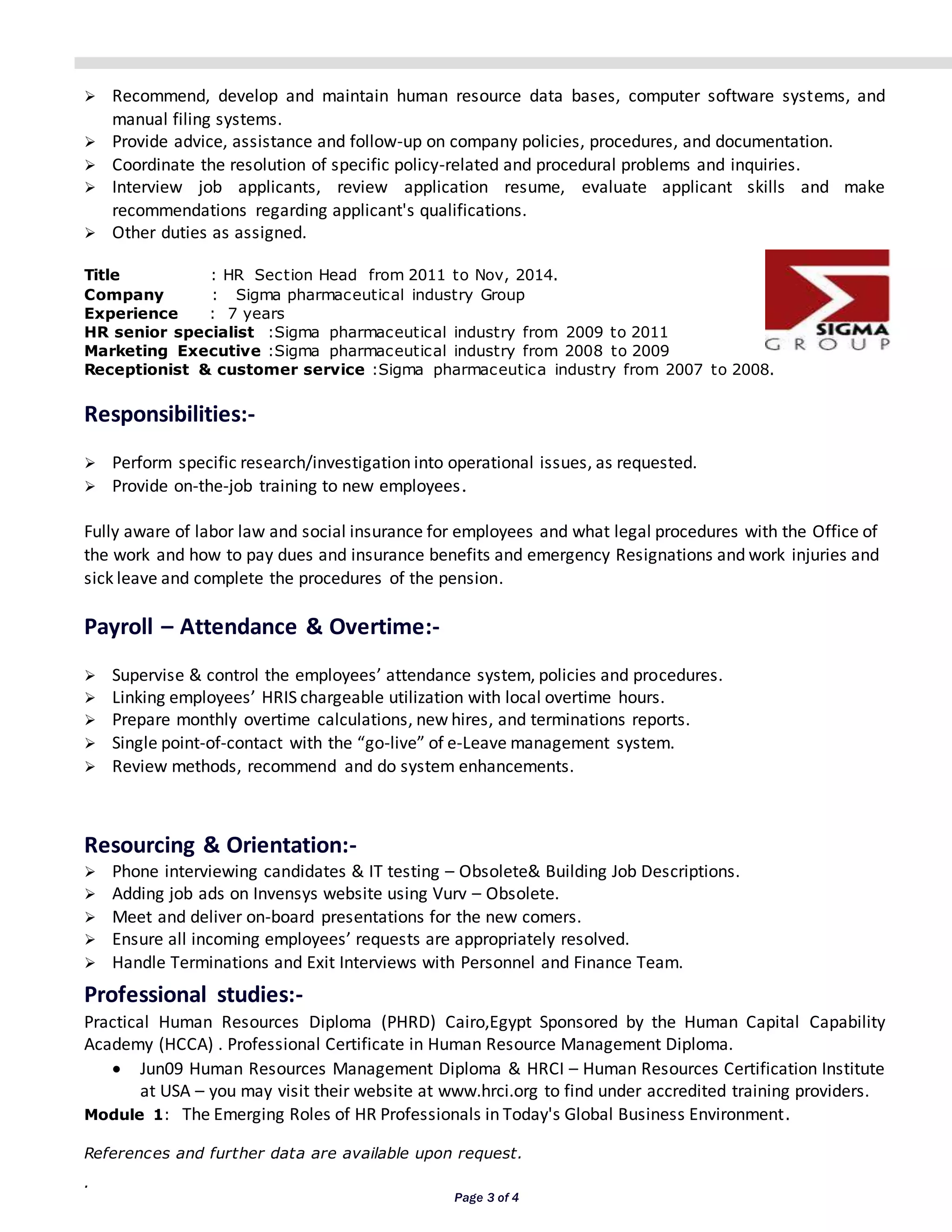 Sherif zaki resume hr (2) | DOCX