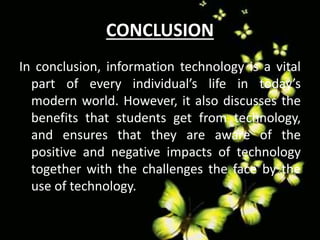 IMPACT OF INFORMATION TECHNOLOGY ON THE PRIMARY STUDENTS | PPT