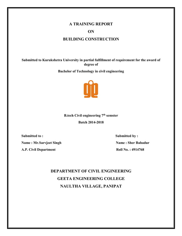 REPORTS ON BUILDING CONSTRUCTION | PDF