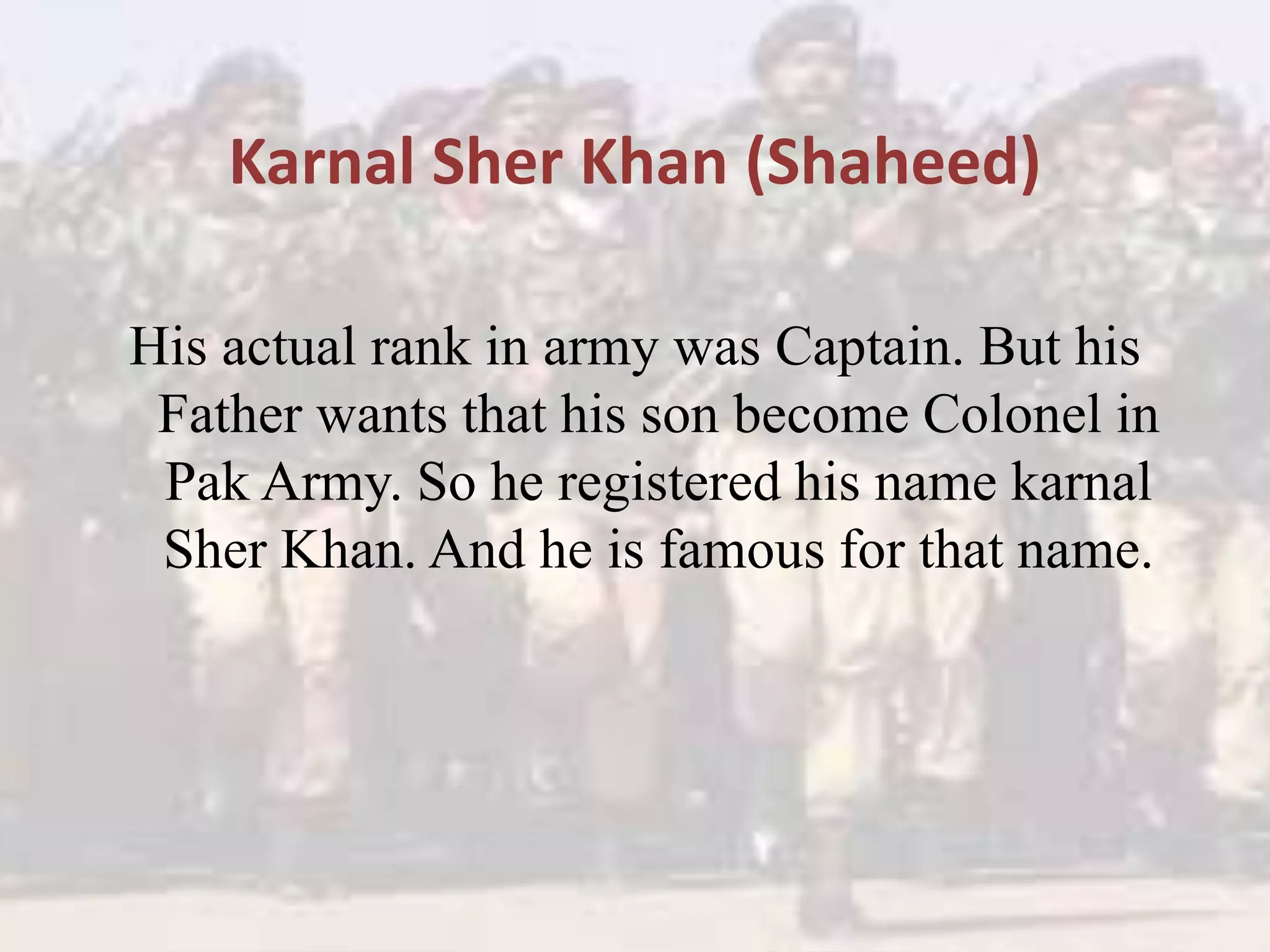 Sher khan shaheed | PPTX