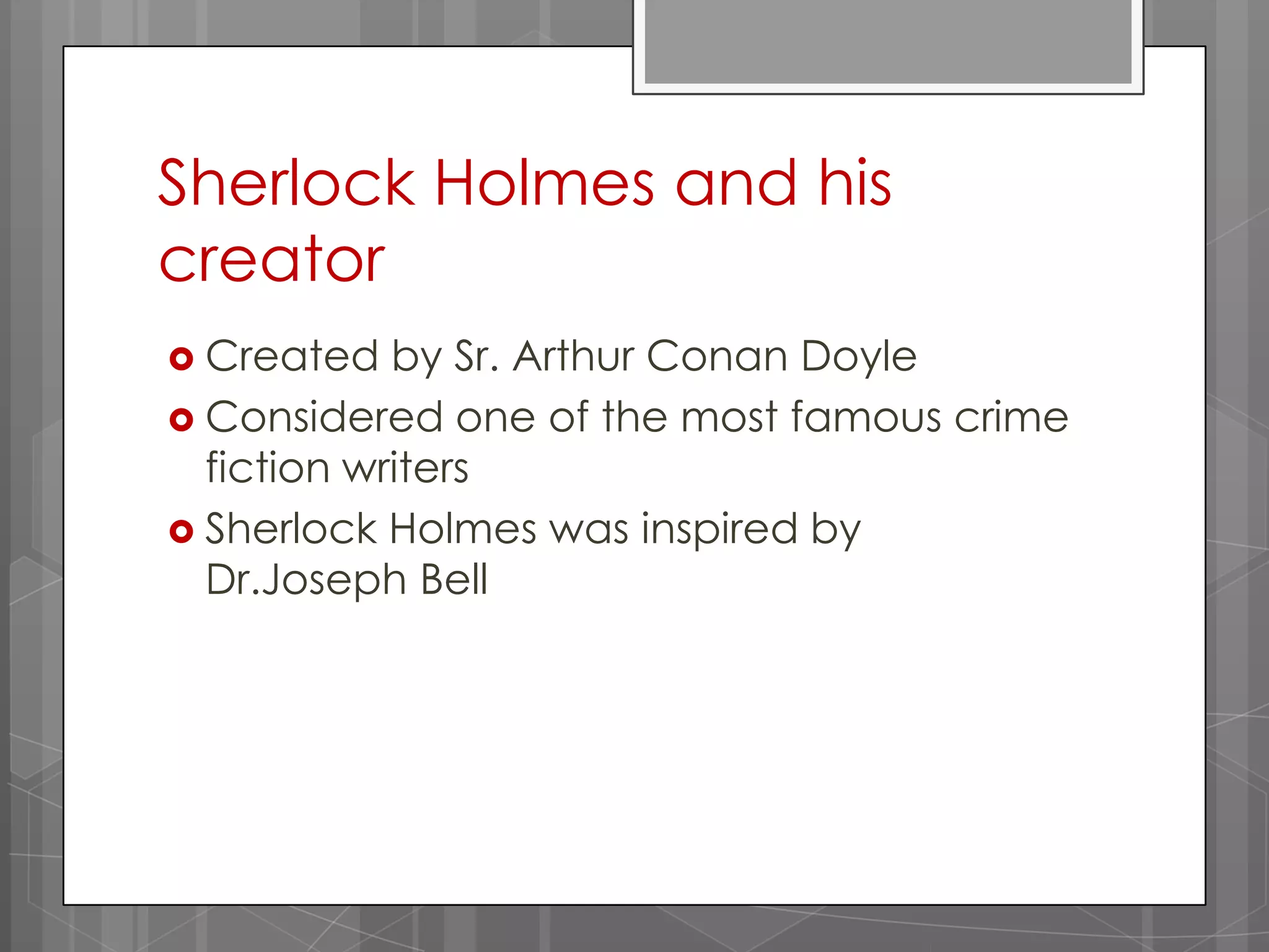 Sherlock holmes | PPT