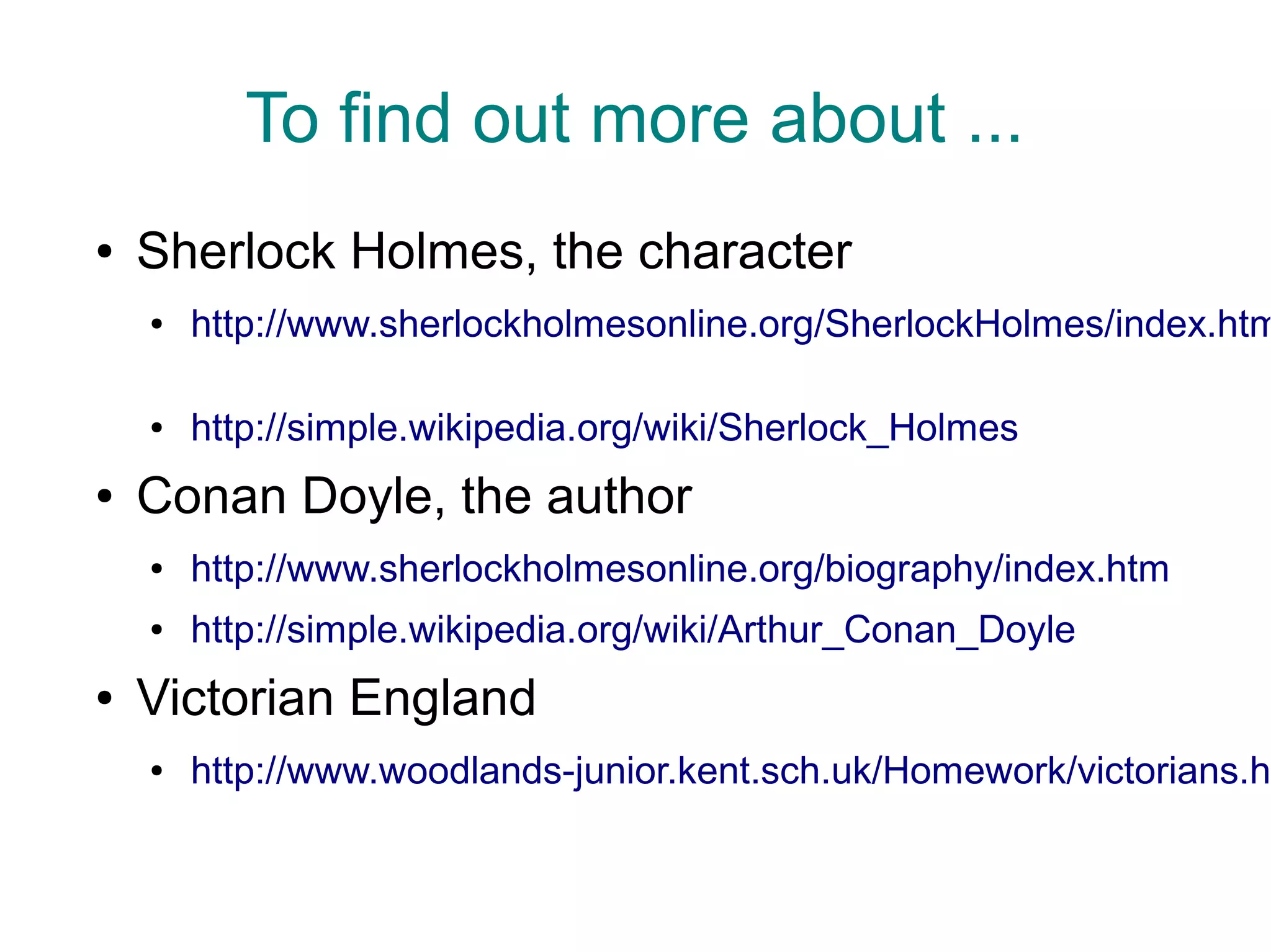 Sherlock holmes | ODP