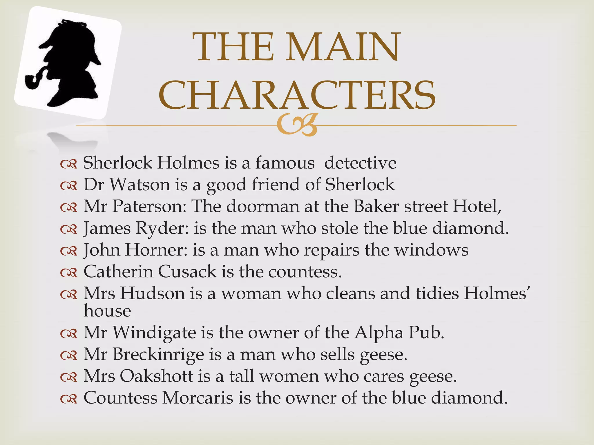 Sherlock holmes : the blue diamond | PPTX