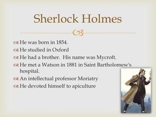 Sherlock holmes : the blue diamond | PPTX