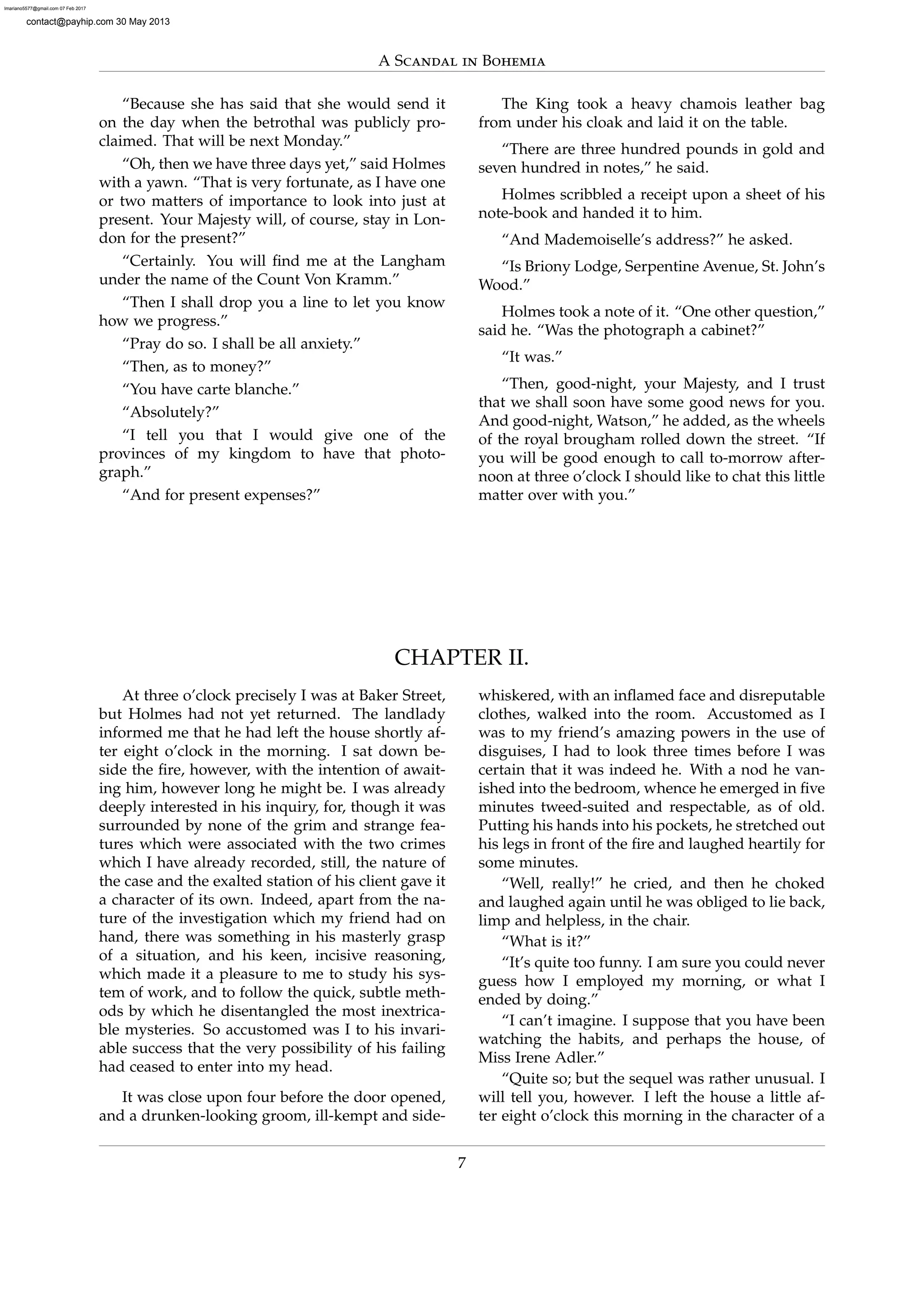 Sherlock holmes a_scandal_in_bohemia (2) | PDF | Romance | Genres