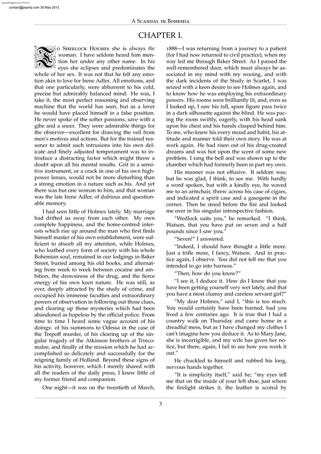 Sherlock holmes a_scandal_in_bohemia (2) | PDF | Romance | Genres