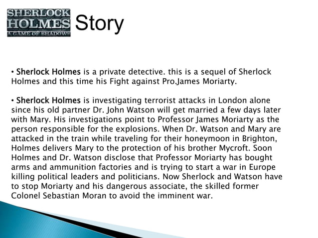Sherlock Holmes game of shadow Movie powerpoint Presentation | PPTX ...