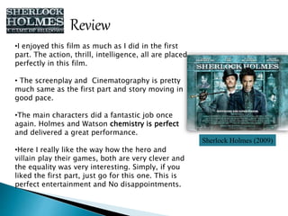 Sherlock Holmes game of shadow Movie powerpoint Presentation | PPTX