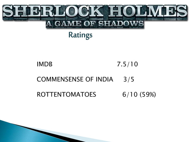 Sherlock Holmes game of shadow Movie powerpoint Presentation | PPTX | Movies | Entertainment